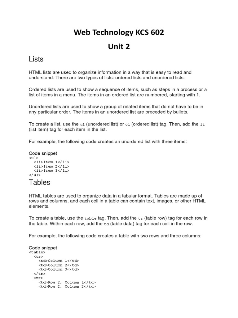 Unit 2 | PDF | Xml | Dynamic Html
