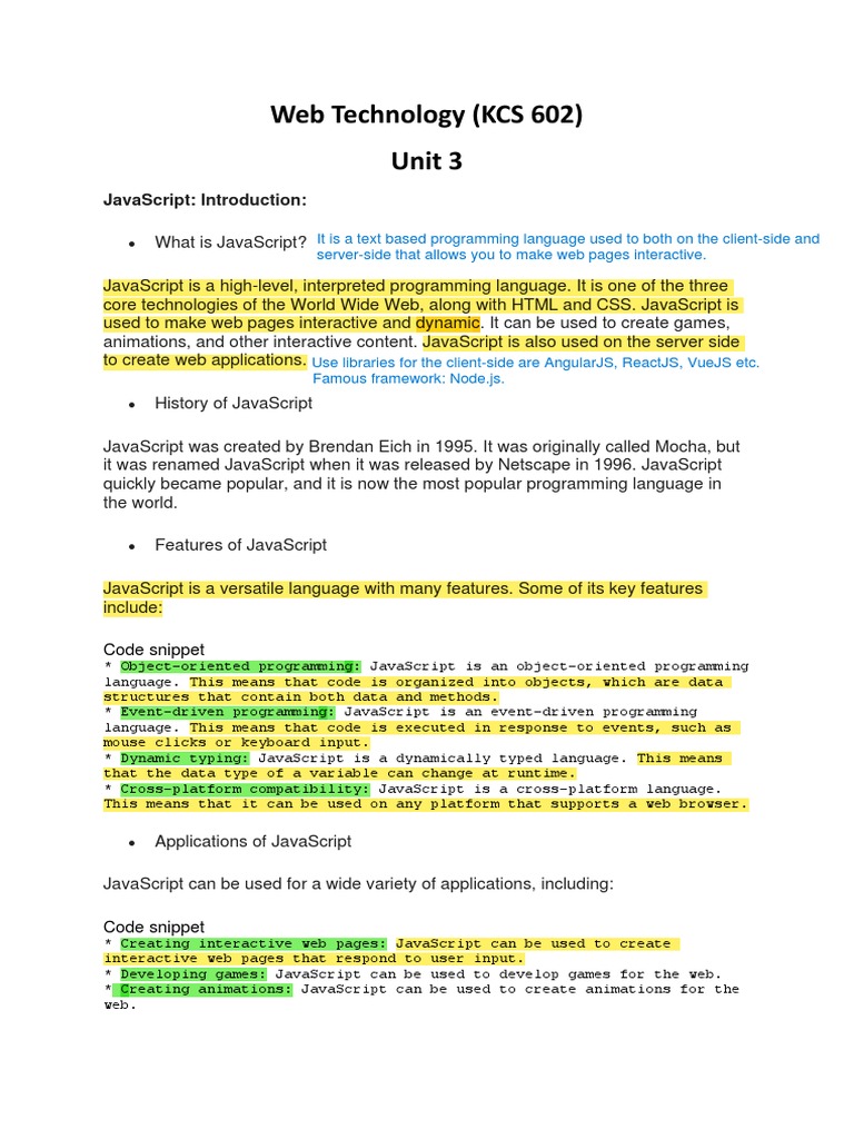 Unit 3 | PDF | Java Script | World Wide Web