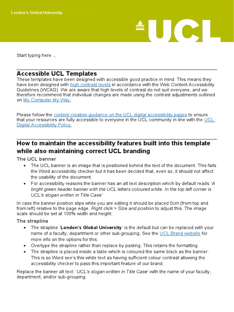 UCL A4 Letterhead Bright Green | PDF