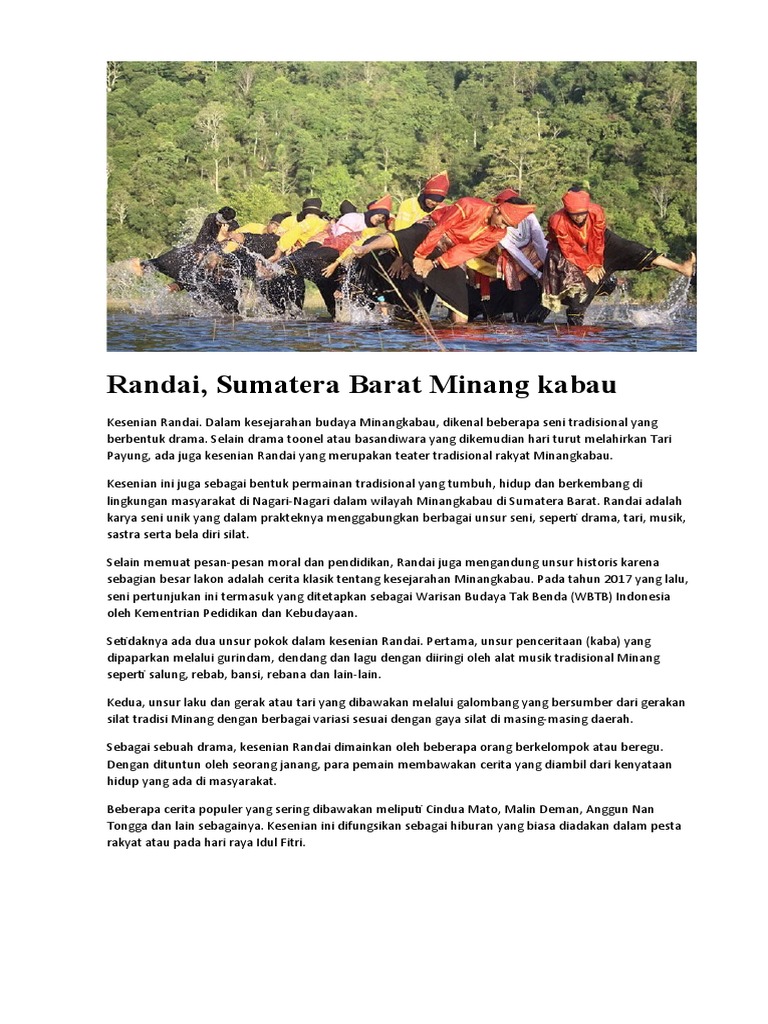 Randai, Sumatera Barat Minang Kabau | PDF