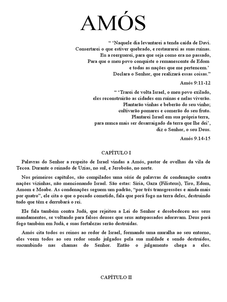 Resumo Do Livro de AMÓS | PDF