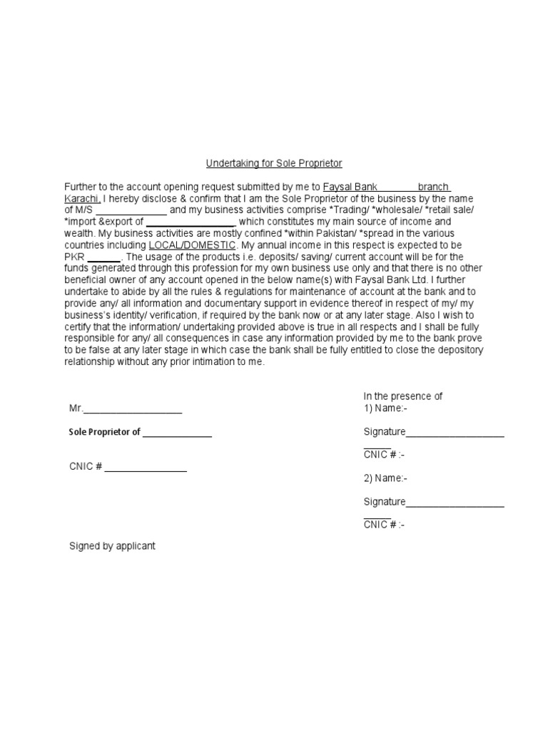 Sole Proprietor Documents | PDF | Banks | Government