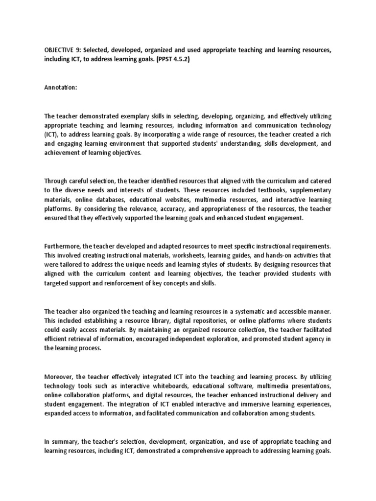 Objective 9 | PDF | Educational Technology | Learning