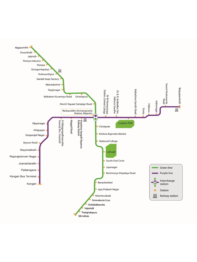 Bengalore Namma Metro Map 2021 Updated | PDF