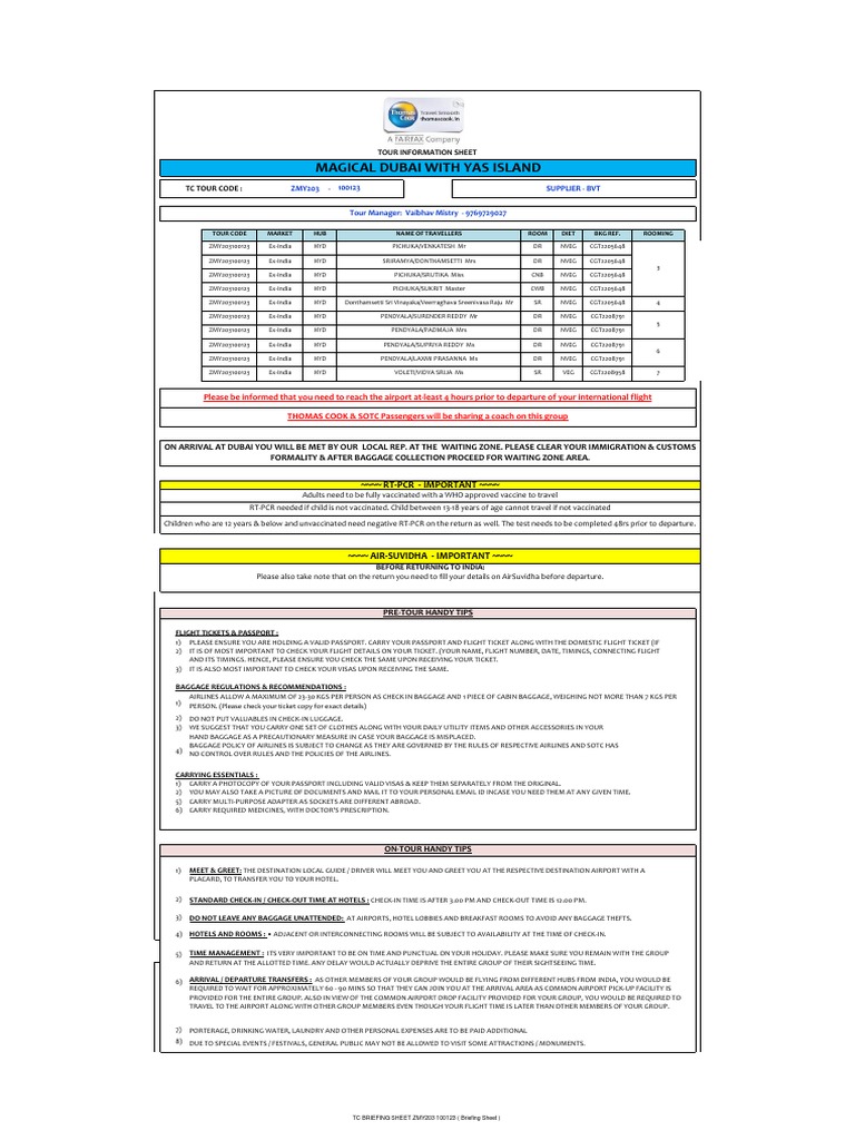 TC Briefing Sheet Zmy203 100123 | PDF