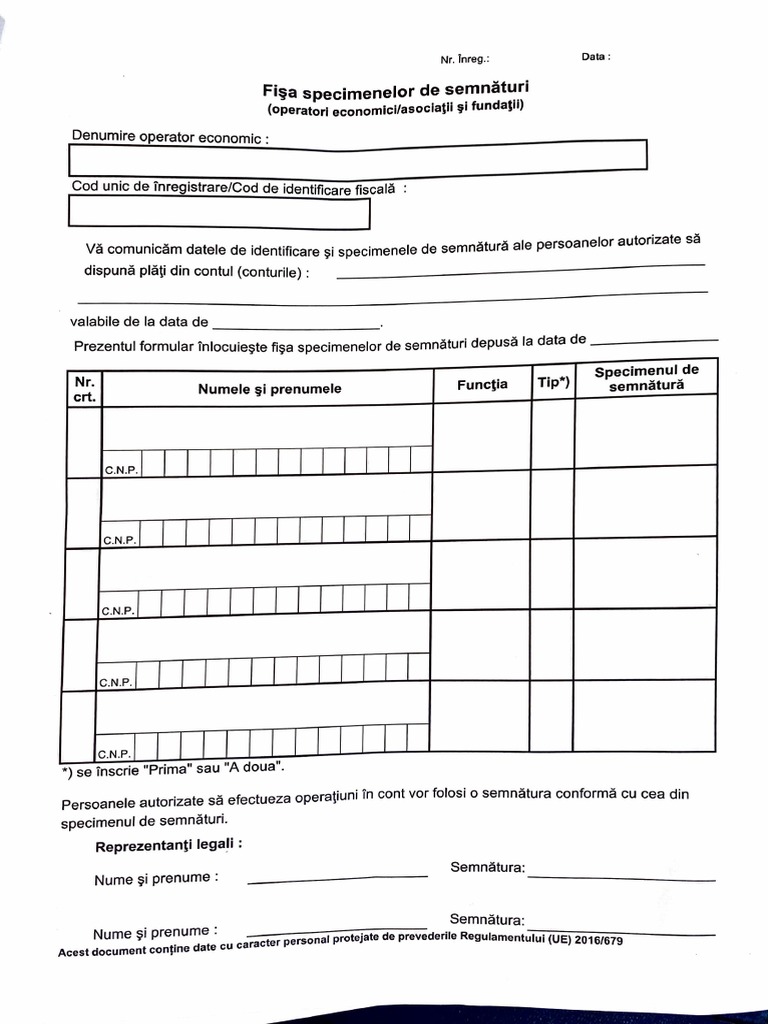 Specimen Semnatura Anaf | PDF