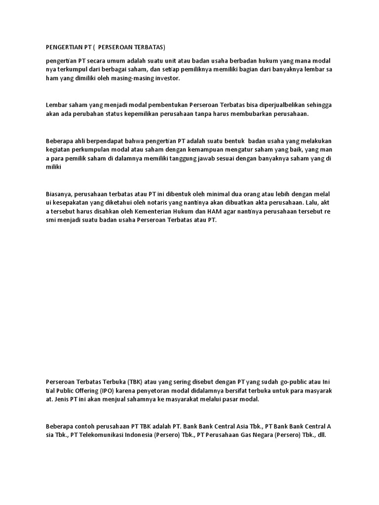 Pengertian PT Beta | PDF