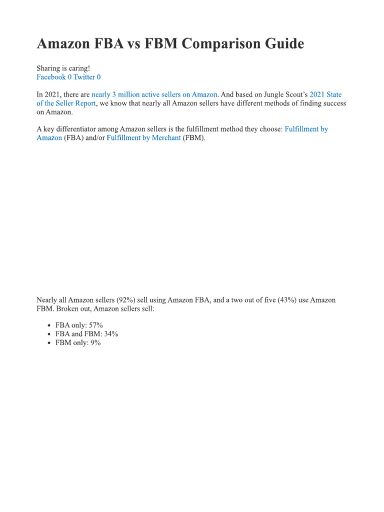 Amazon FBA Vs FBM | PDF
