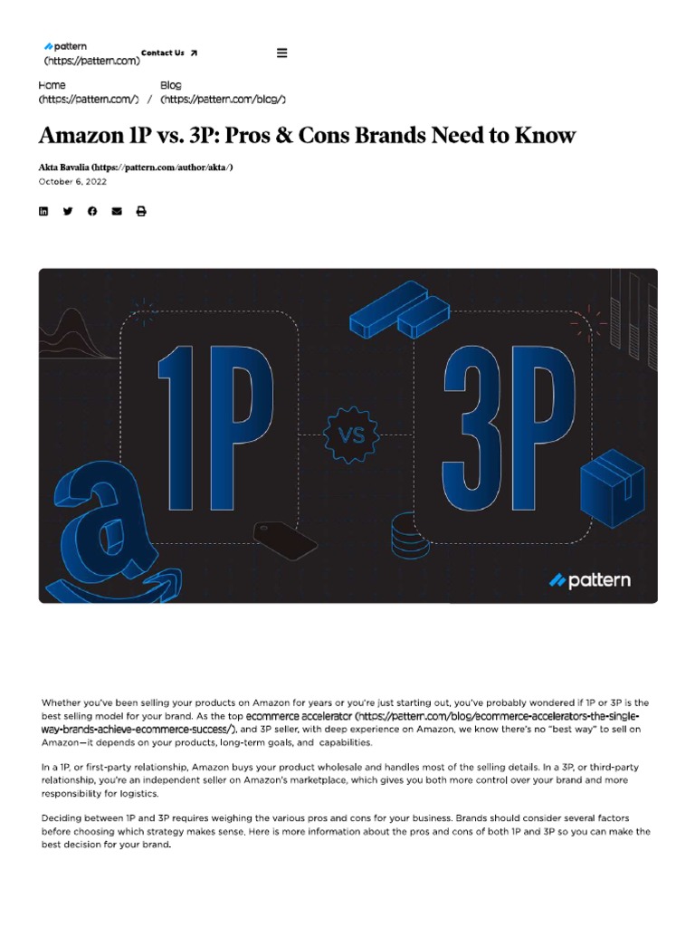 Amazon 1P Vs 3P | PDF