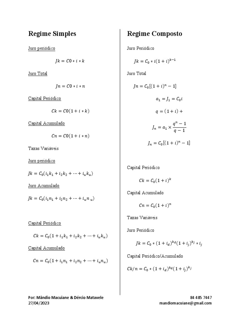 Formulário 2023 | PDF | Desconto | Juros