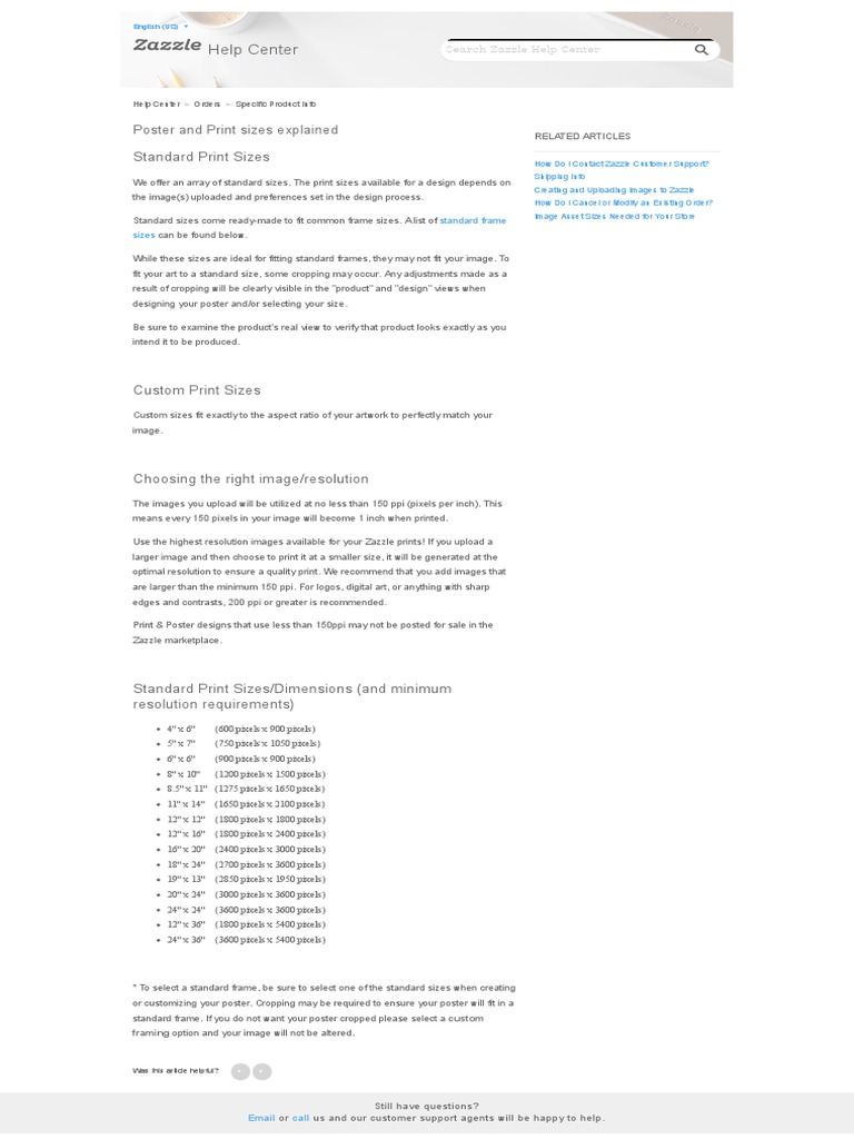 Poster and Print Sizes Explained - Help Center | PDF