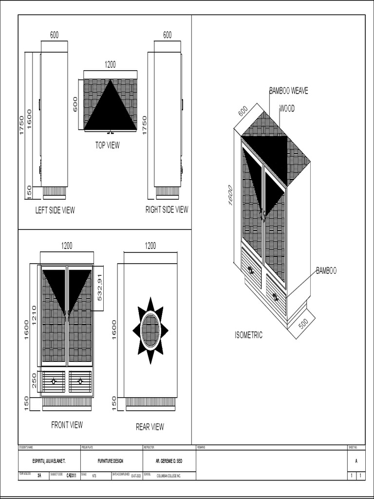 Espiritu Prelim Exam Furniture Design Cad322 | PDF