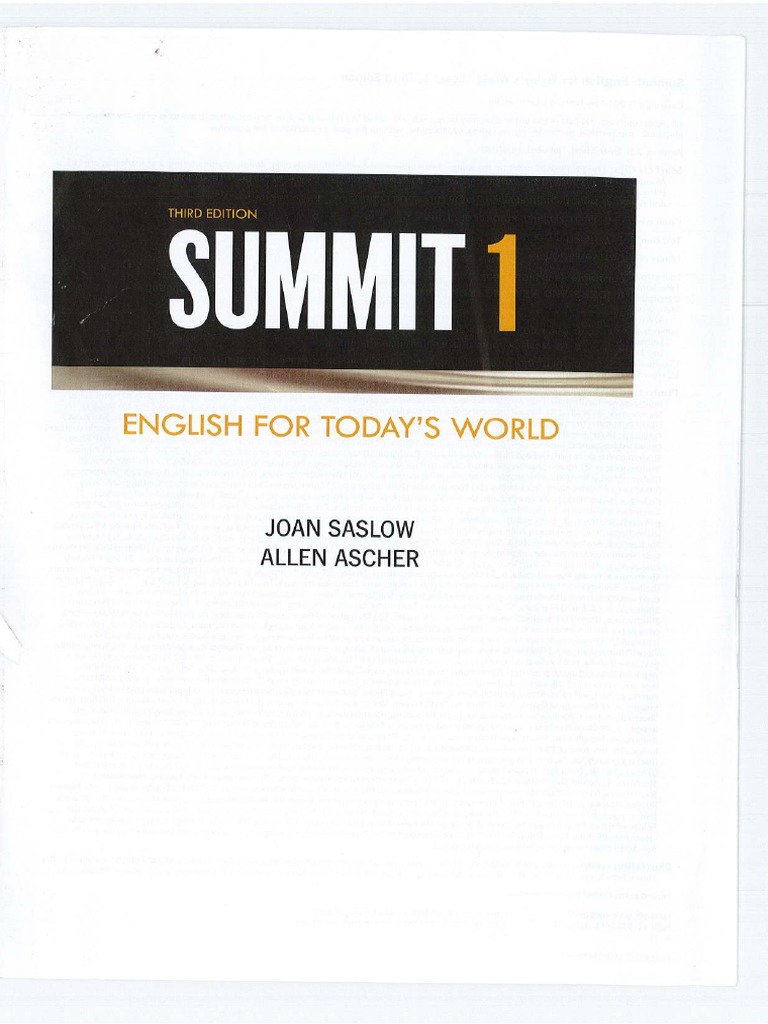 Summit 1 Third Edition Joan Saslow Allen Ascher | PDF