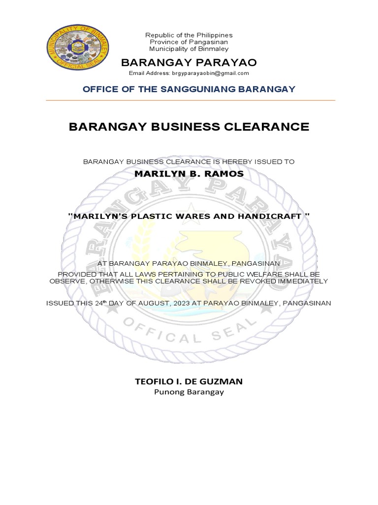 business clearance | PDF