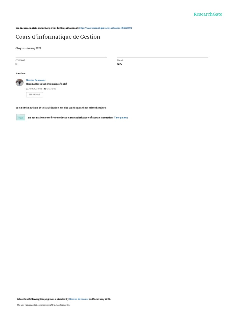 ESMT Supportdecours Informatique 4emeanne | PDF