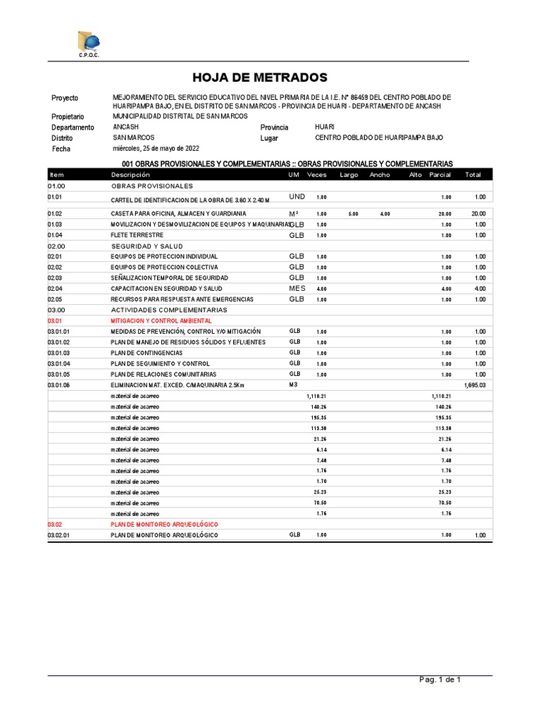 Metrados Consolidado | PDF | Ingeniería de Edificación | Ingeniero civil