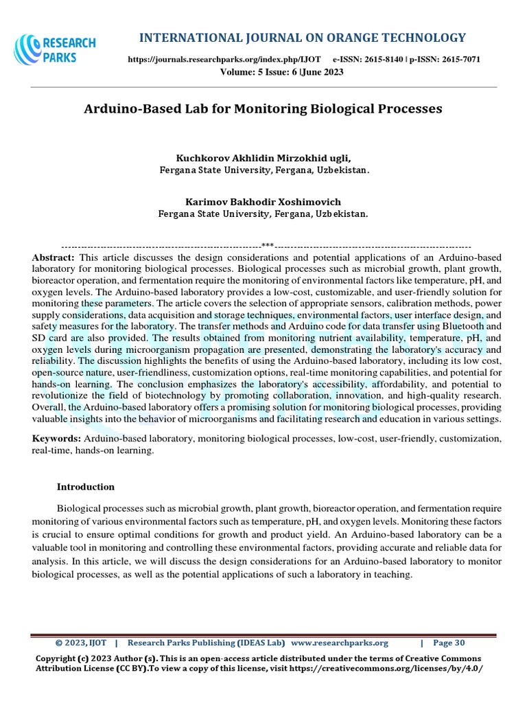 Arduino-Based Lab For Monitoring Biological Processes | PDF | Ph ...