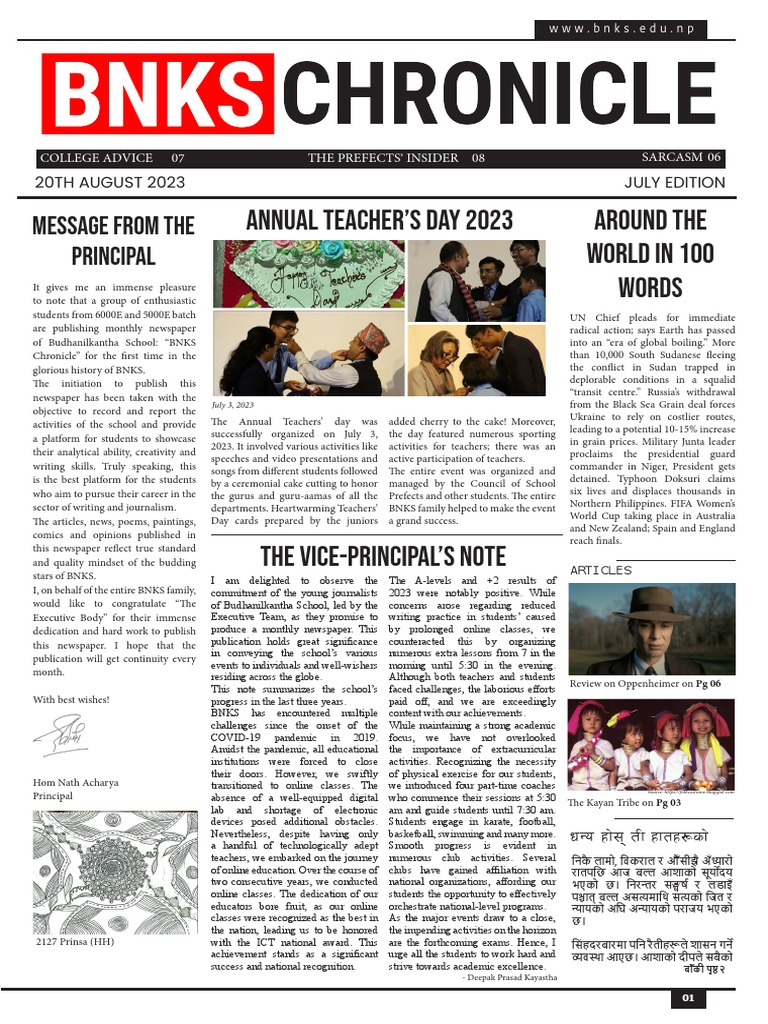 BNKS Monthly Chronicle Launch 2023 | PDF | Carbon Sequestration ...