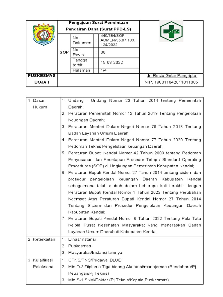 Sop Pengajuan SP2D LS | PDF