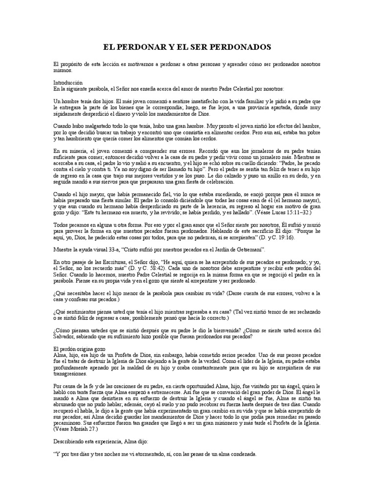EL PERDONAR Y EL SER PERDONADOS | PDF | Pecado | Perdón