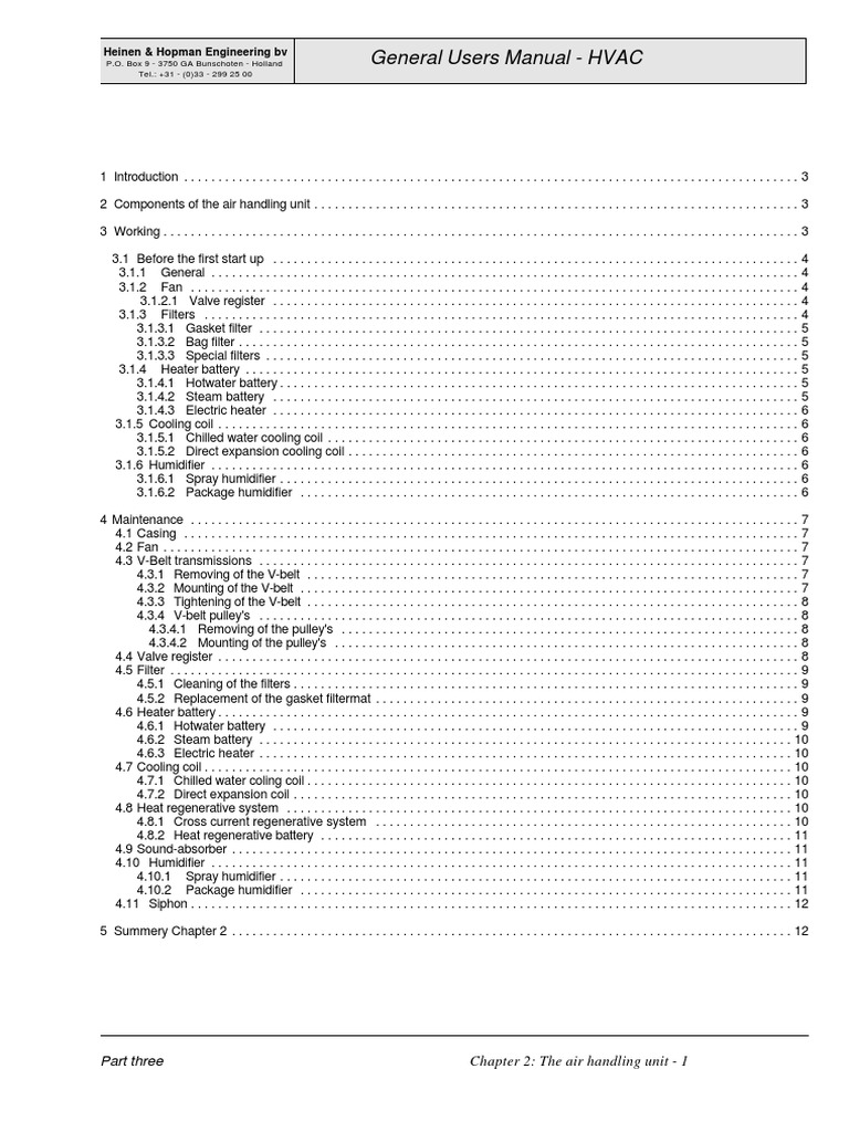 Air Handling Unit Overview | PDF | Belt (Mechanical) | Pump
