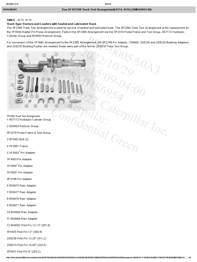5P-2378 Master Pin | PDF | Tools | Manufactured Goods