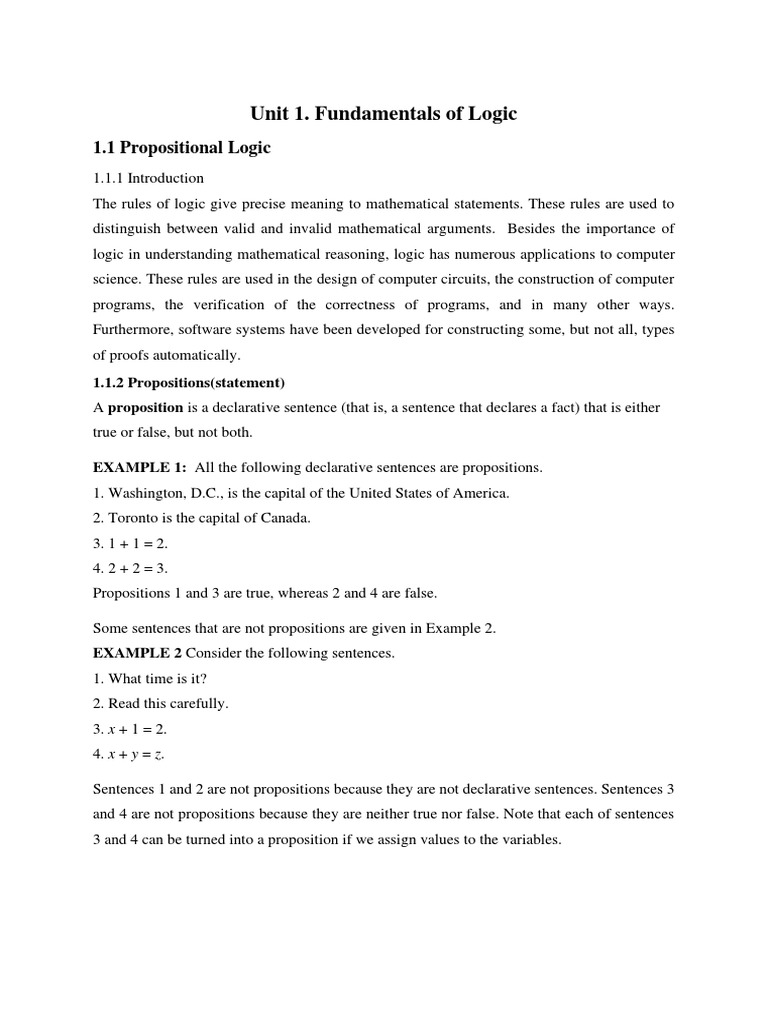 Fundamentals of Logic Notes | PDF