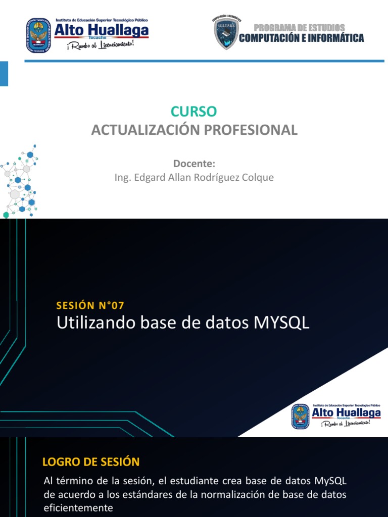 Sesión-N°07-Utilizando Base de Datos MYSQL | PDF