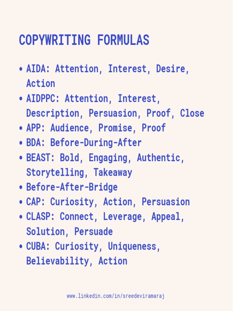 Copywriting Formulas Pdf