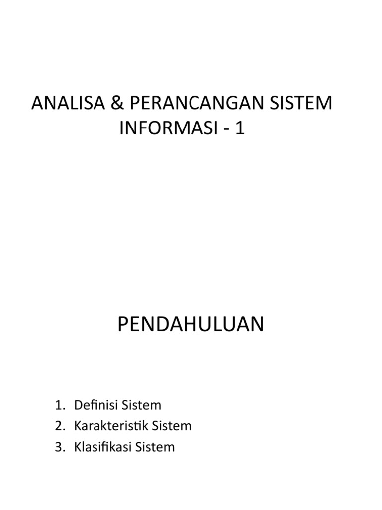 Analisa & Perancangan Sistem Informasi - 1 (Pertemuan-1) | PDF Analisa & Perancangan Sistem Informasi - 1 (Pertemuan-1) | PDF