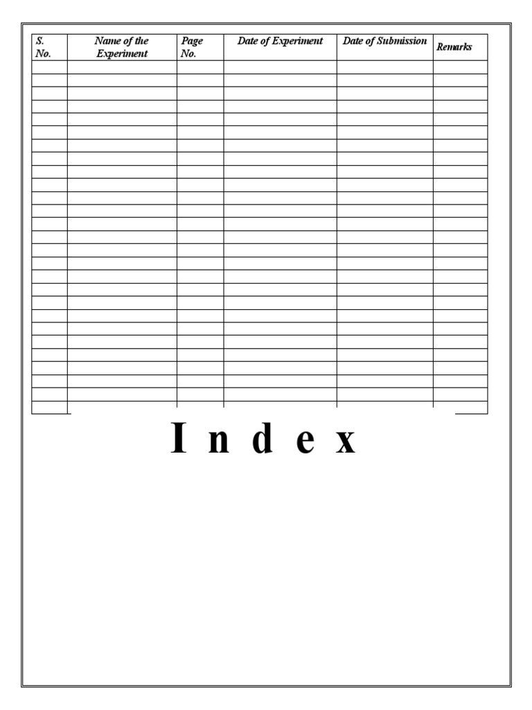 Index Practical | PDF