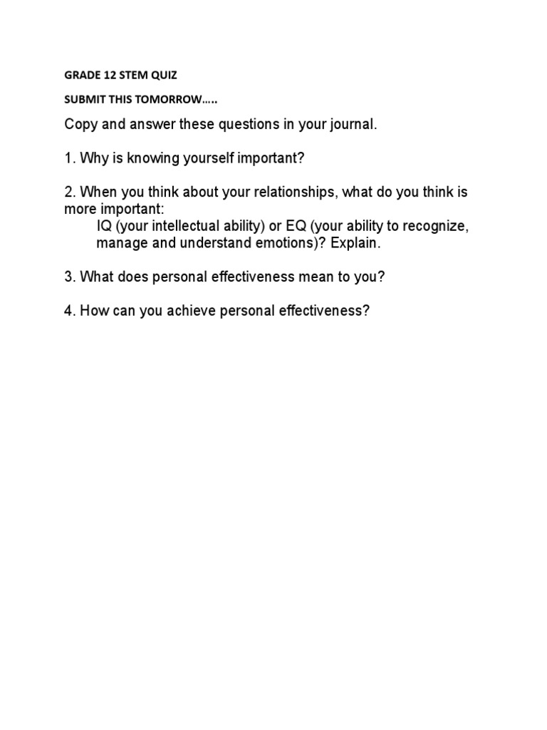 Grade 12 Stem Quiz & Assigment | PDF | Human Communication | Intelligence