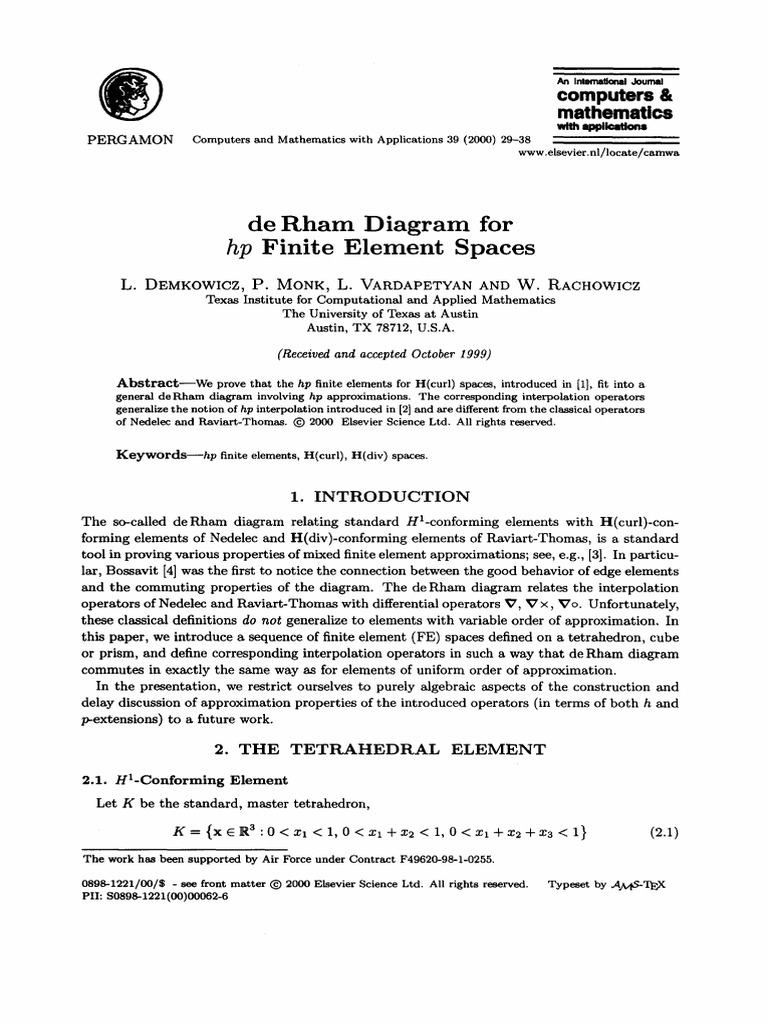 2000-De Rham Diagram For | PDF | Vector Space | Finite Element Method