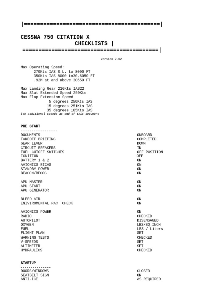 Citation X Checklist-V2.02 | PDF
