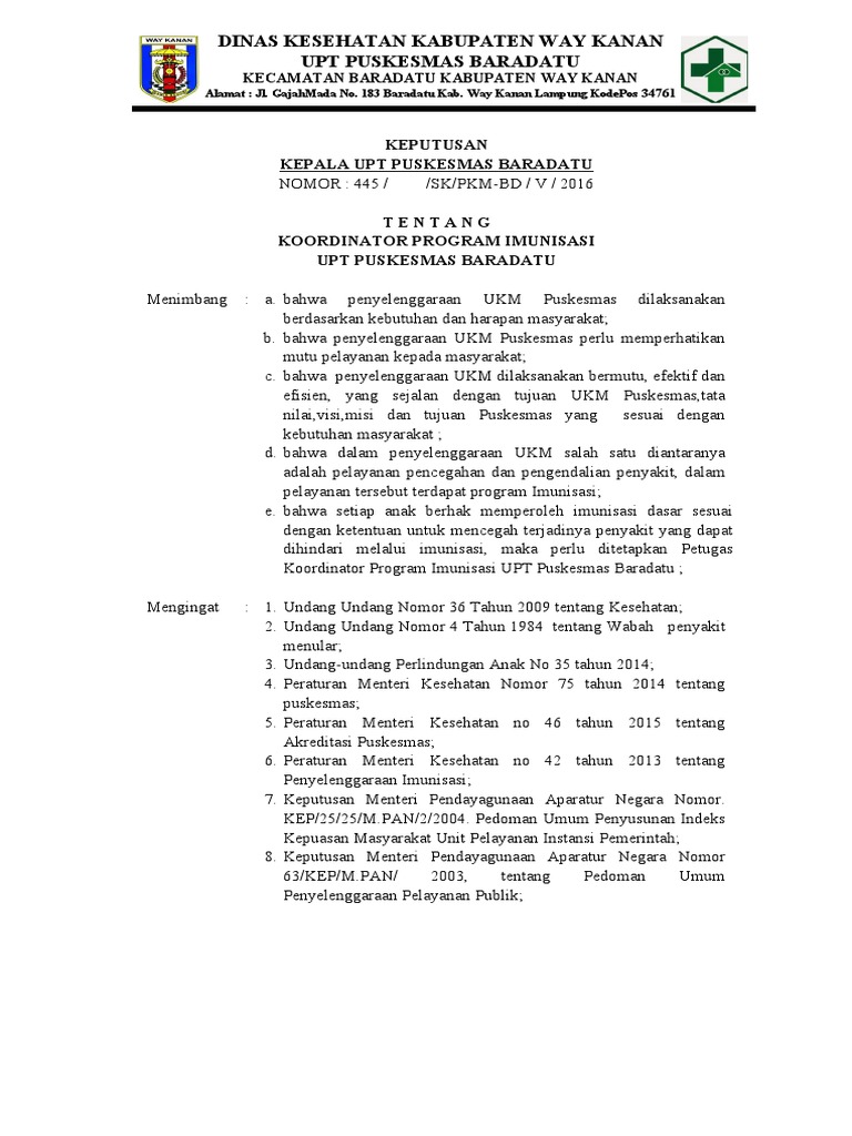 Contoh SK Koordinator | PDF