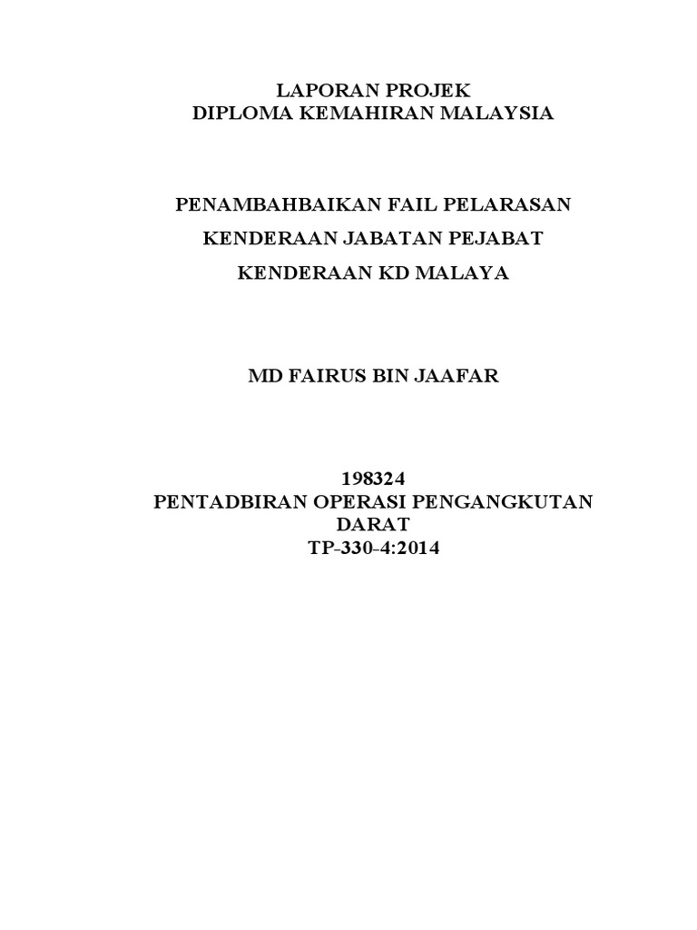 Lpkt 831433 Lk Md Fairus | PDF