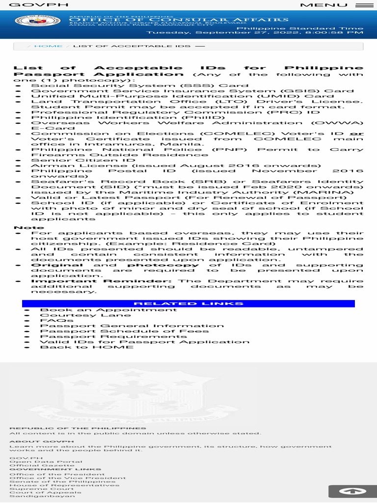 List of Acceptable IDs | Download Free PDF | Identity Document ...