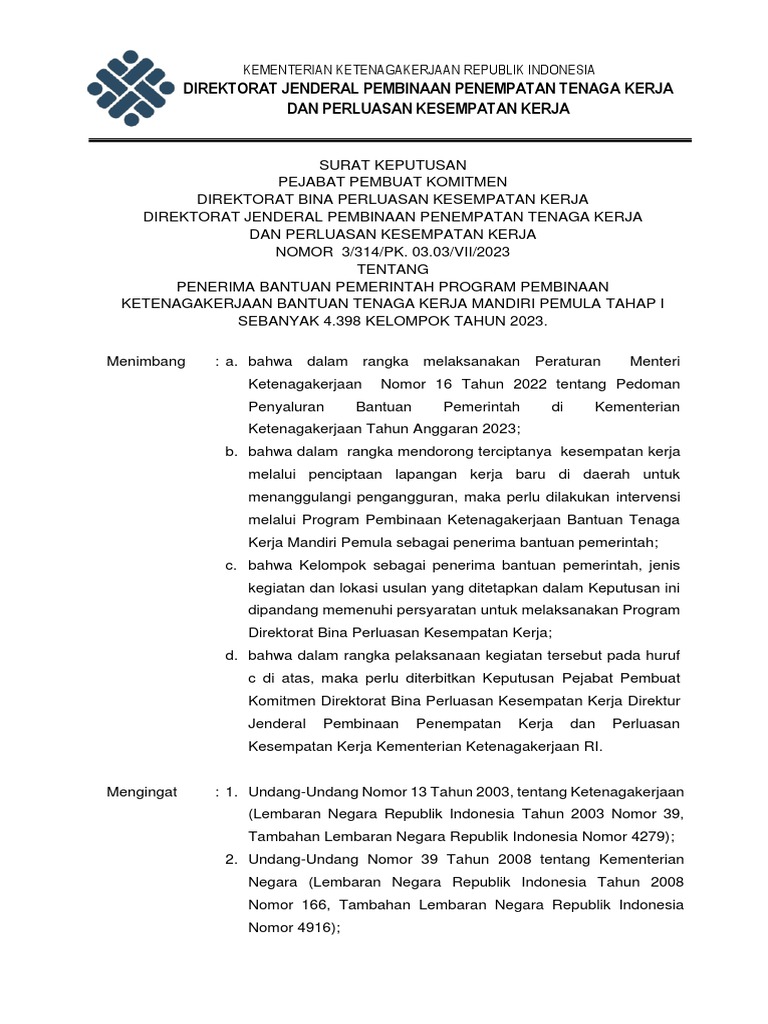 SK TKM Pemula Tahap 1 2023. | PDF