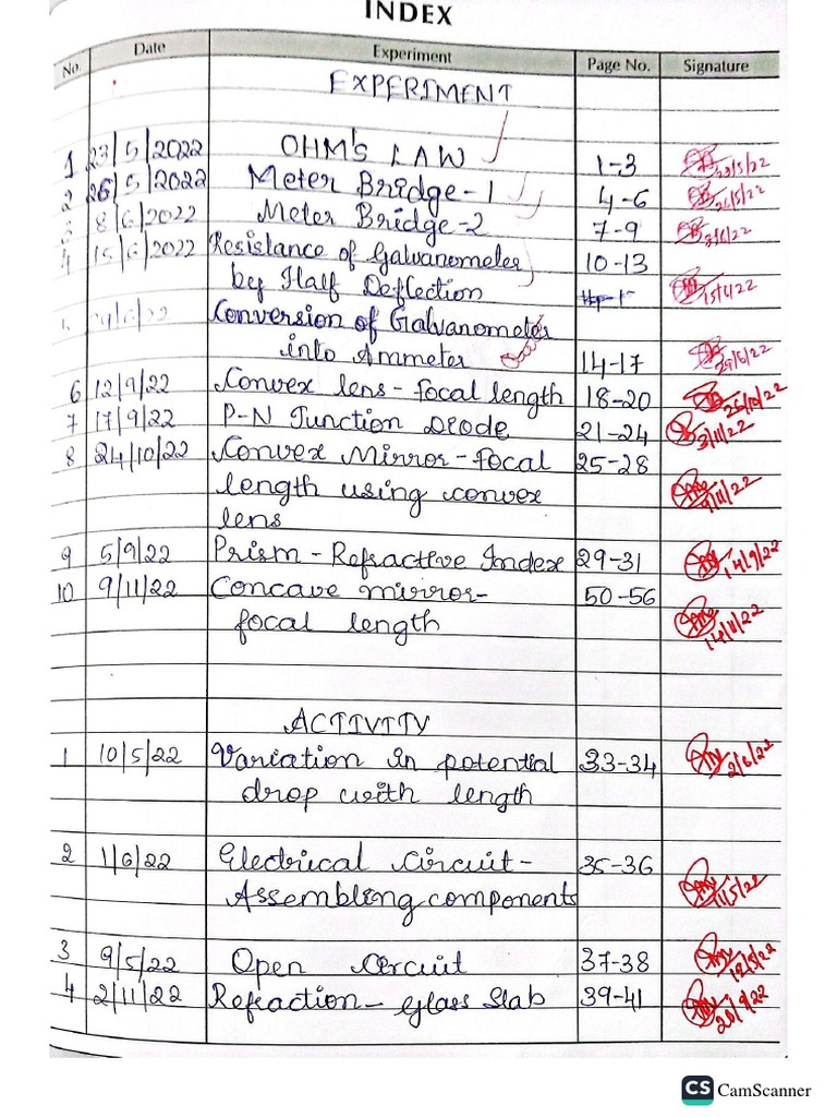 PHYSICS RECORD WORK CLASS 12 | PDF