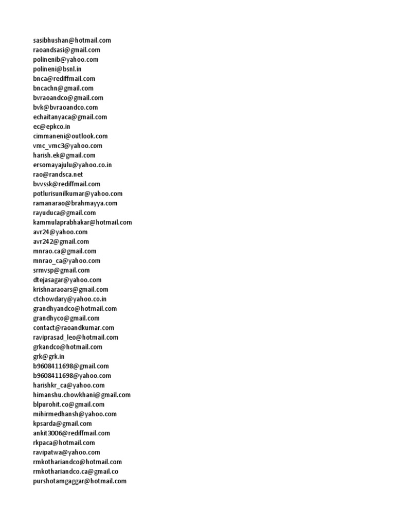 CA Emails For Scribd | PDF