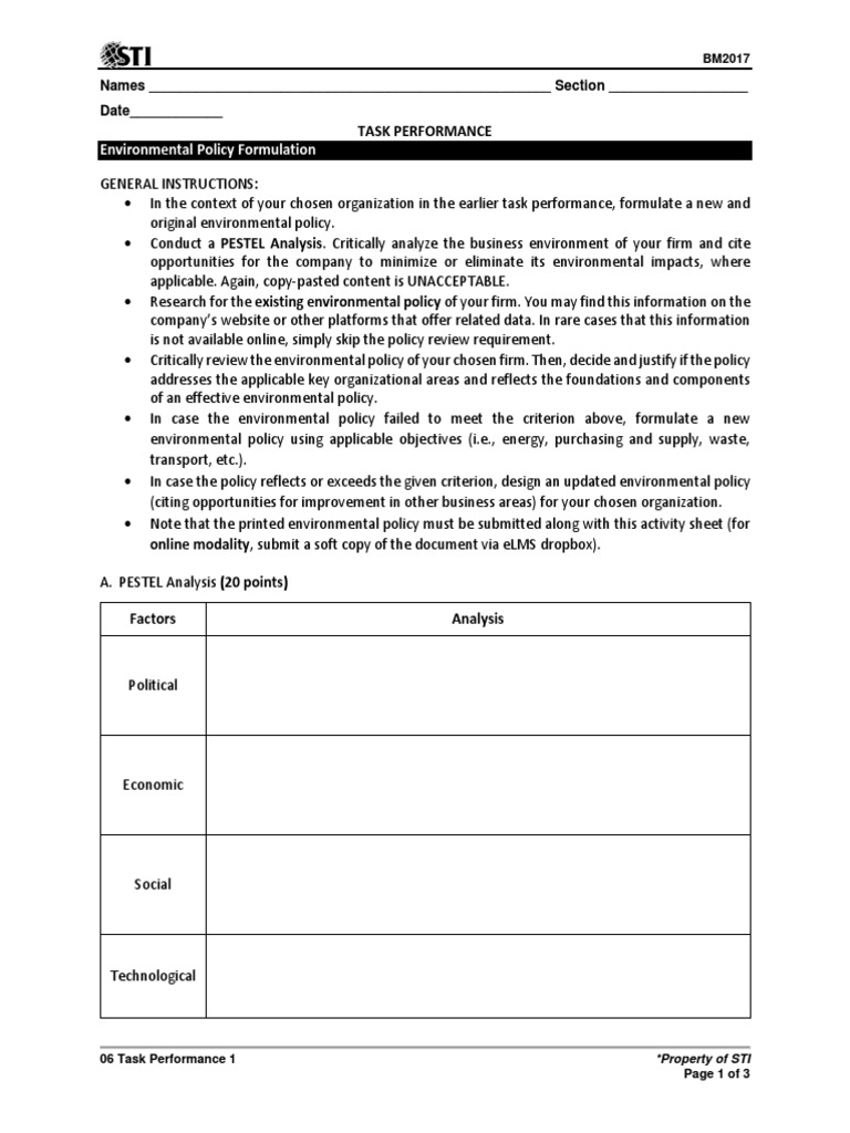 06 Task Performance 1 | PDF | Environmental Policy | Policy