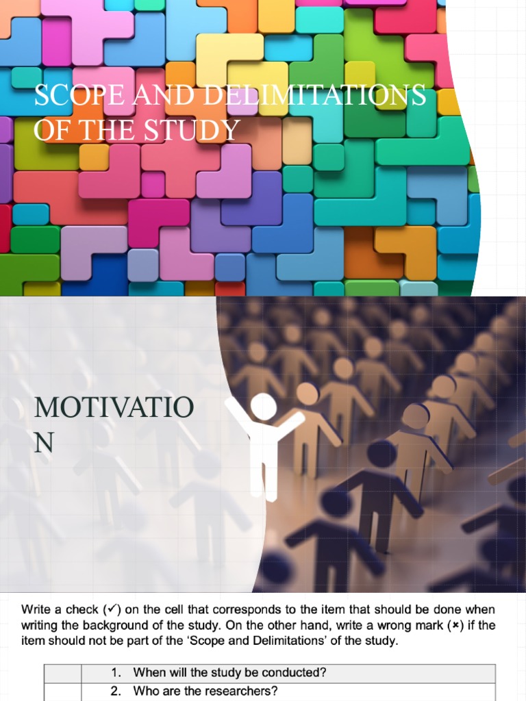 Scope and Delimitations | PDF | Science | Methodology