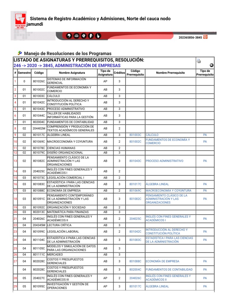 Sistema de Registro Académico y Admisiones - 202365856-3845 - Estudiante | PDF
