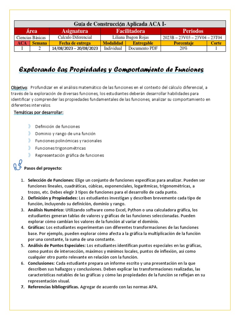 Guia ACA I Cálculo Diferencial | PDF