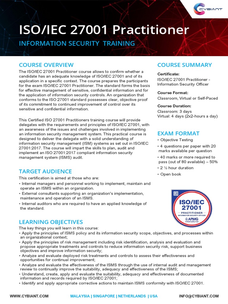IEC 27001 Practitioner | PDF | Information Security | Internal Audit