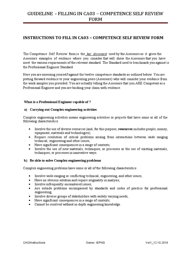 INSTRUCTIONS TO FILL IN CA03 - Ver1 - 12.10.2018 | PDF