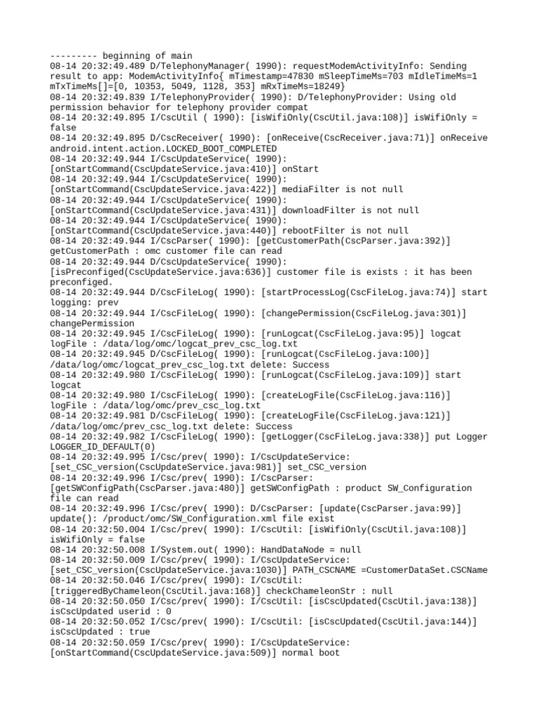 Logcat Prev CSC Log | PDF | Computer Data | Software