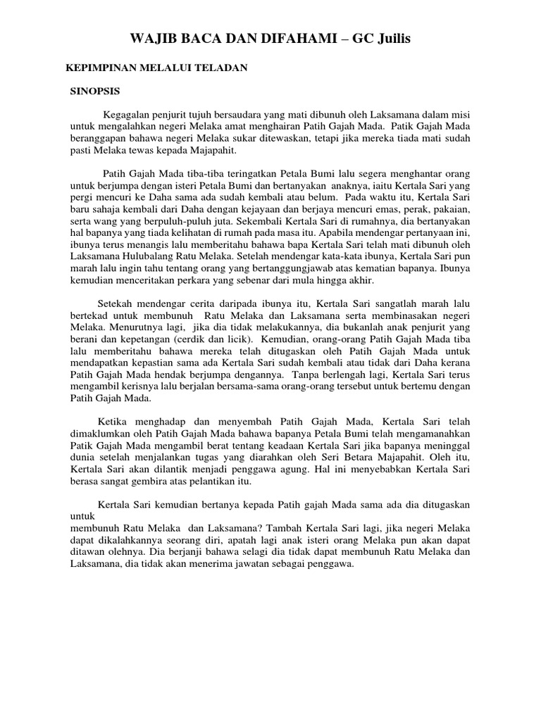 Sinopsis Prosa Klasik Ting 4 & 5 | PDF