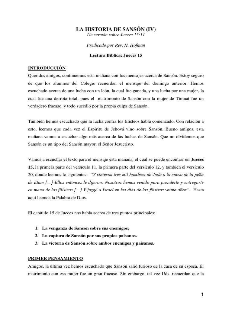 Hofman The History of Sansón 4 | PDF | Sansón | Cristo (título)