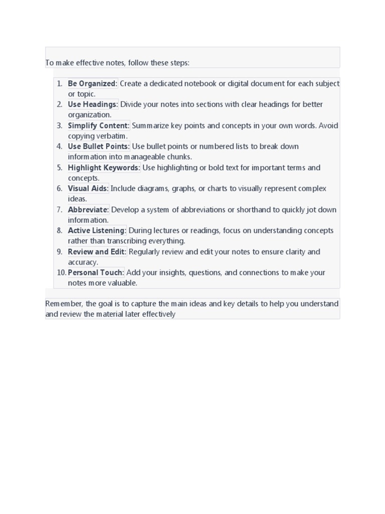 Effective Note-Taking Techniques | PDF